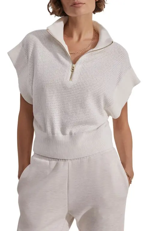 Varley Fulton Half-zip Crop Pullover - Snow White