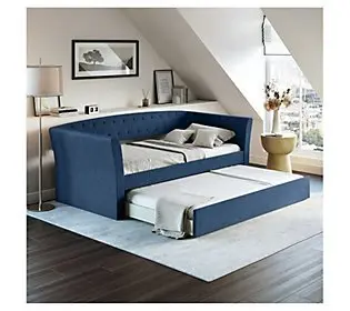 BOYD SPECIALTY SLEEP Boyd New Castle Tufted Upholstered Linen Daybed W/trundle