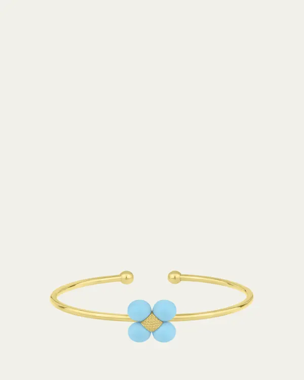 Paul Morelli 18k Yellow Gold Turquoise Sequence Cuff Bracelet