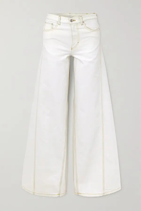 Moncler Alicia Keys High-rise Wide-leg Jeans - White