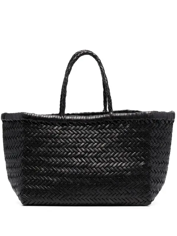 Dragon Diffusion Triple Jump Woven Leather Tote - Black