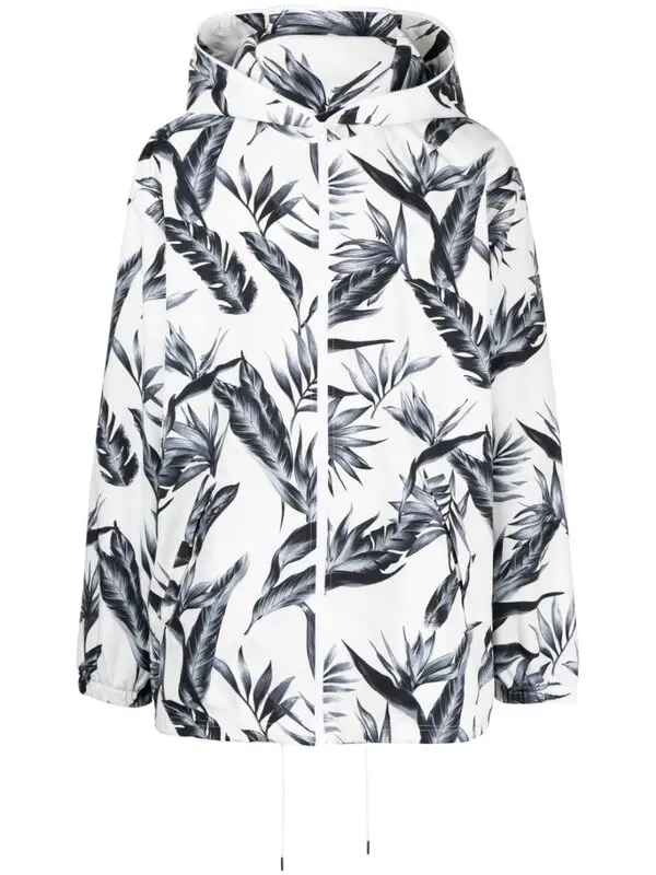 FUMITO GANRYU Leaf-print Hooded Jacket