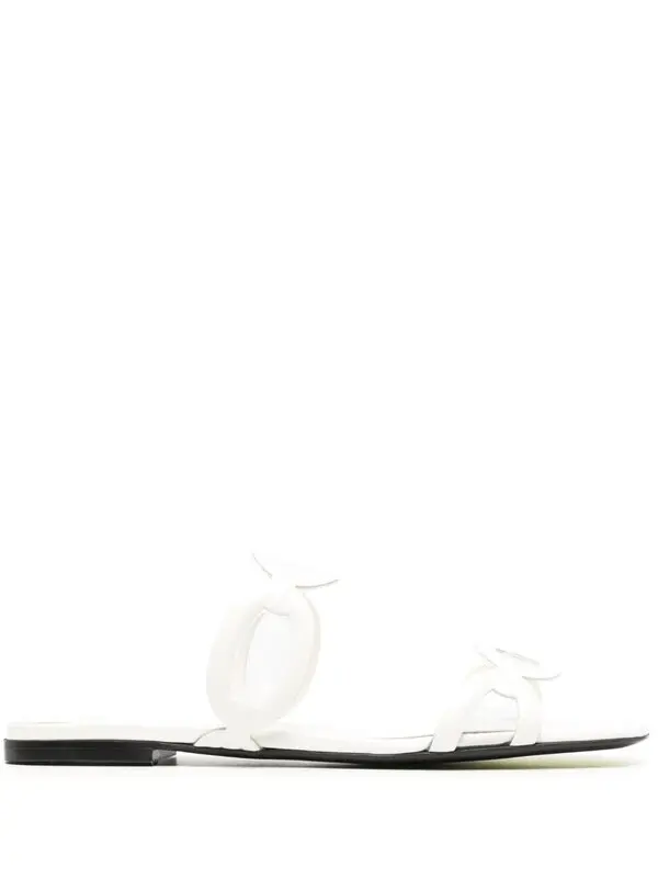 Valentino Garavani Chain 1967 Flat Slides - White