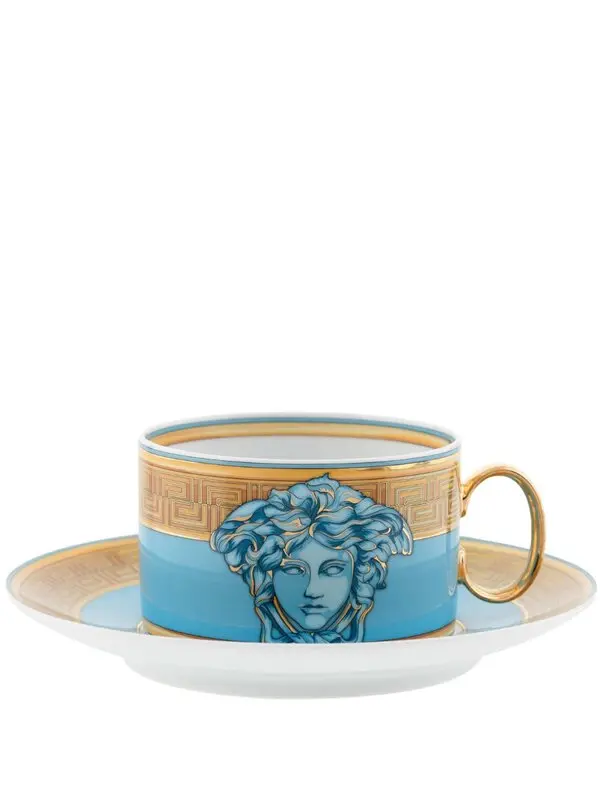 Versace Coin Medusa Espresso Cup And Saucer - Neutrals