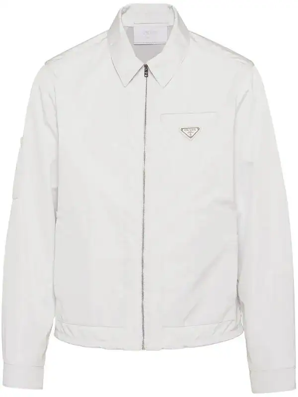 Prada Re-Nylon Blouson Jacket - White | Editorialist