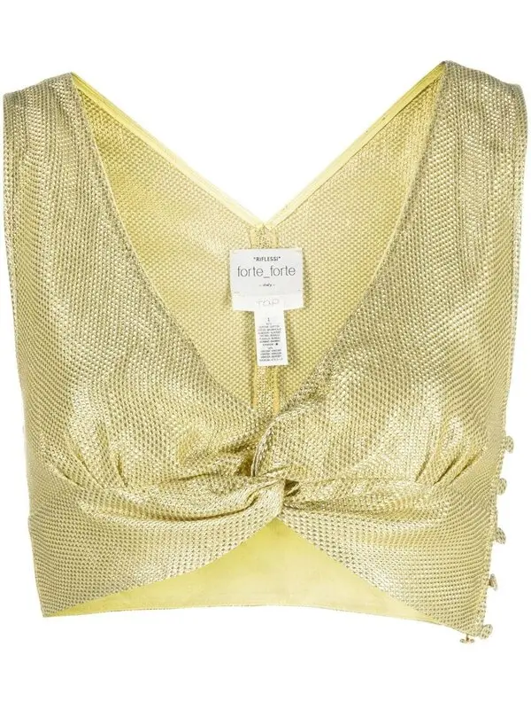 FORTE_FORTE Twist-detail Crop Top