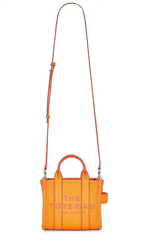 Marc Jacobs Leather Mini Tote Bag In Orange - Scorched | Editorialist