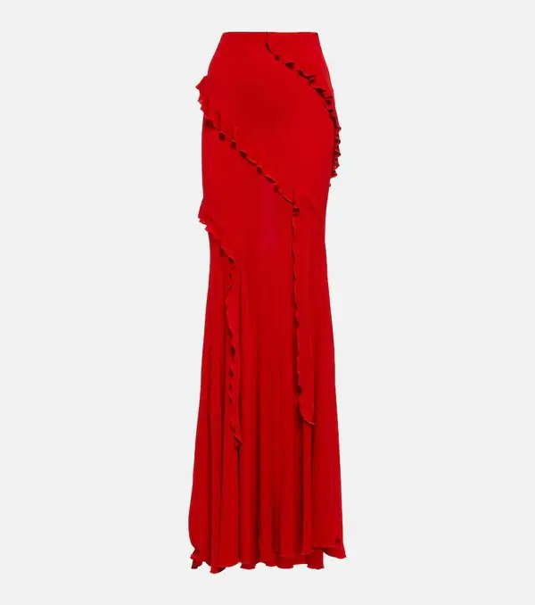 Blumarine Frill-trimmed Maxi Skirt