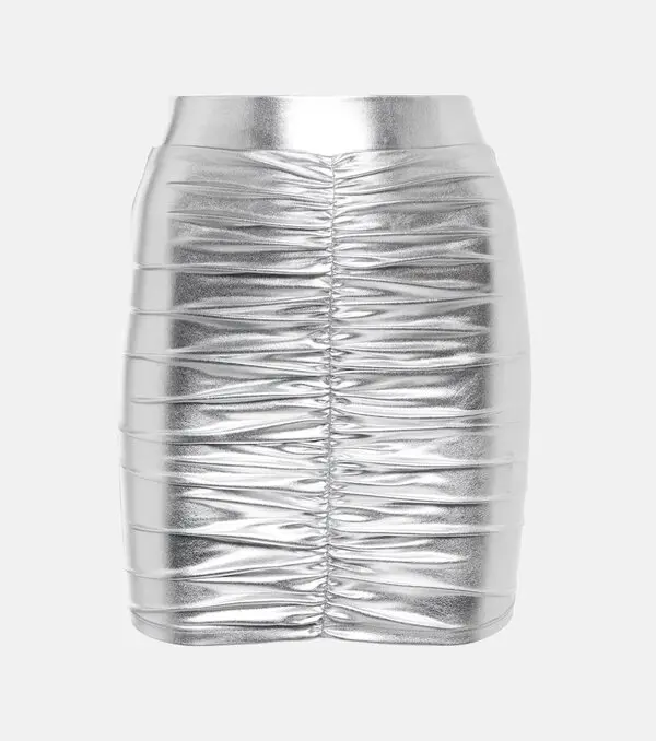 Buy Alex Perry Riley Ruched Miniskirt - Metallic At 40% Off | Editorialist