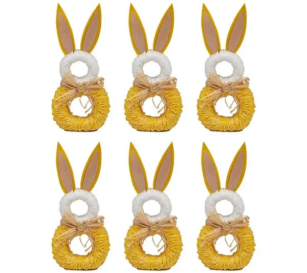 DESIGN IMPORTS Set Of Rabbit Napkin Ring