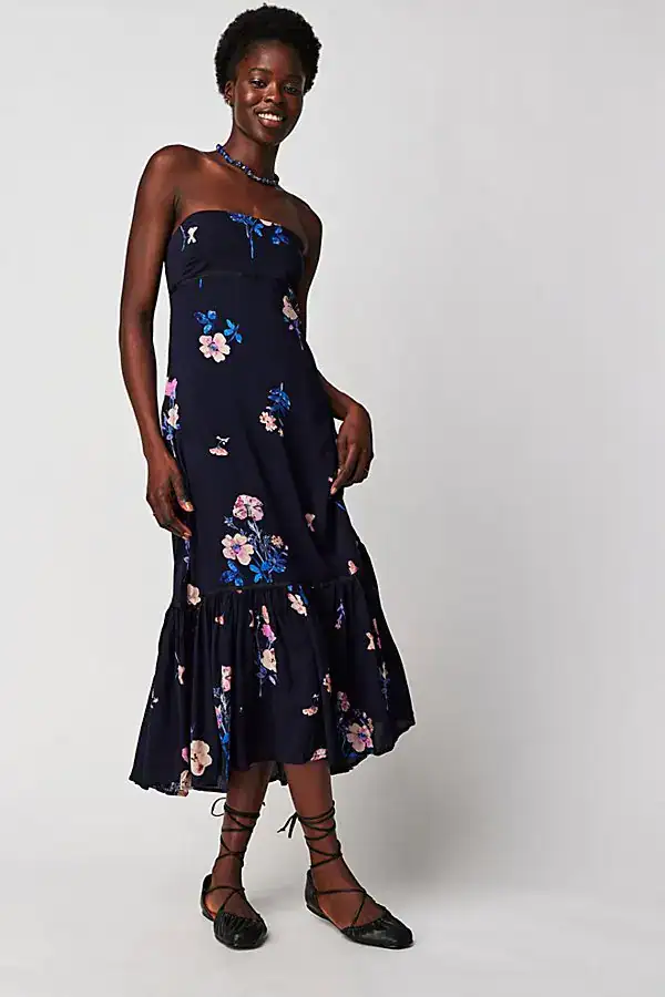 off shoulder midi black dress Black Linen Off The Shoulder Midi Dress