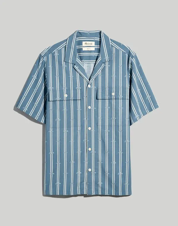 Madewell Boxy Short-sleeve Shirt In Wave Print