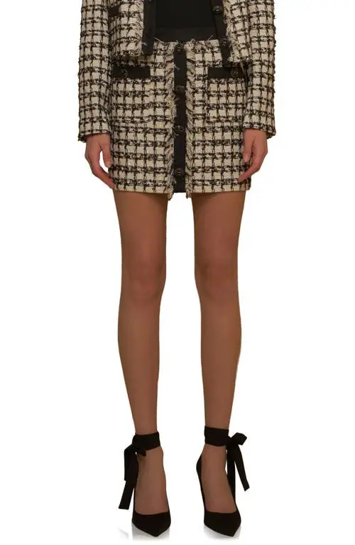 Endless Rose Fringe Tweed Mini Skirt
