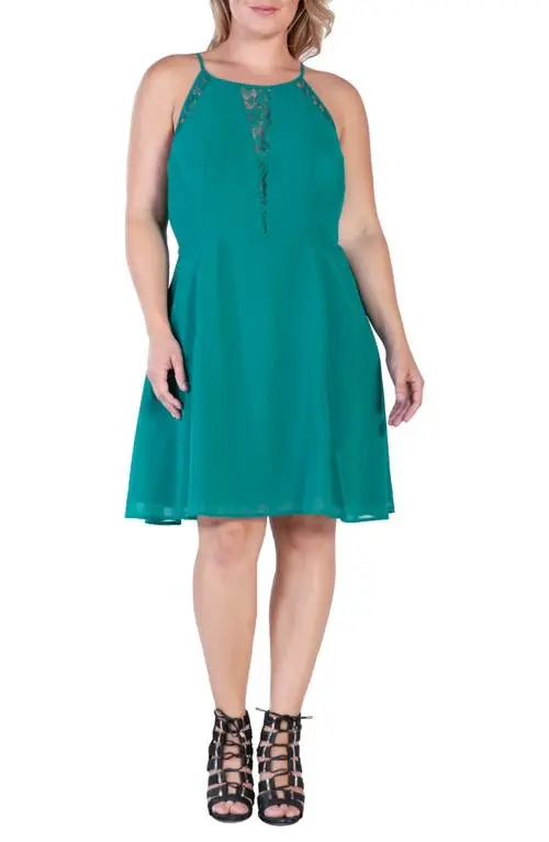 STANDARDS & PRACTICES Lace Keyhole Fit & Flare Dress