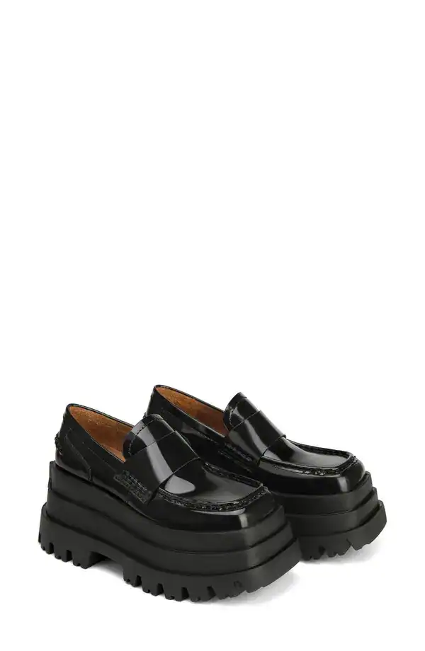 Naked Wolfe Deluxe Box Platform Loafer - Black | Editorialist display picture 1