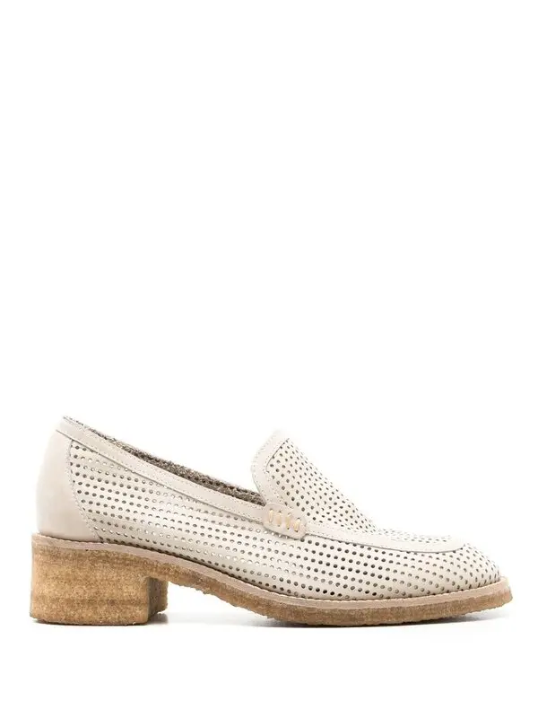 STUDIO CHOFAKIAN Ronnie Perforated Oxford Shoes - Neutrals
