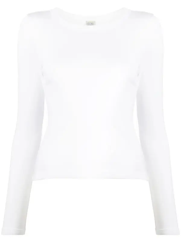 FLORE FLORE Long-sleeve Cotton T-shirt - White