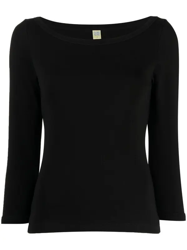 FLORE FLORE Long-sleeve Cotton T-shirt - Black