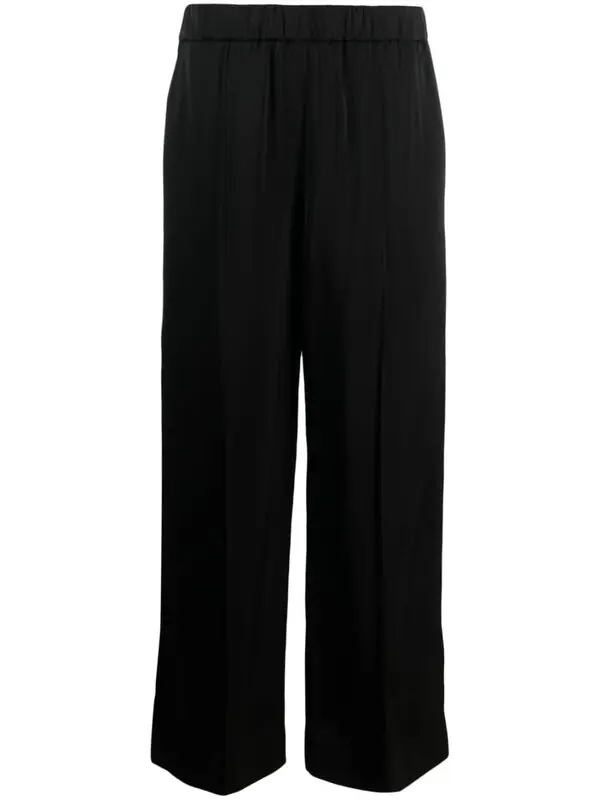 JIL SANDER Elasticated-waist Wide-leg Trousers - Black
