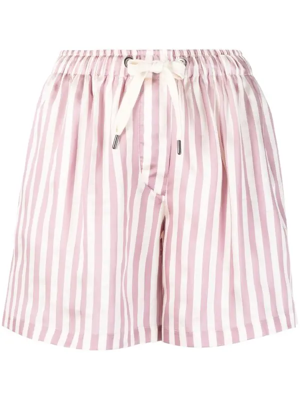 Brunello Cucinelli Striped Mini Shorts - Pink