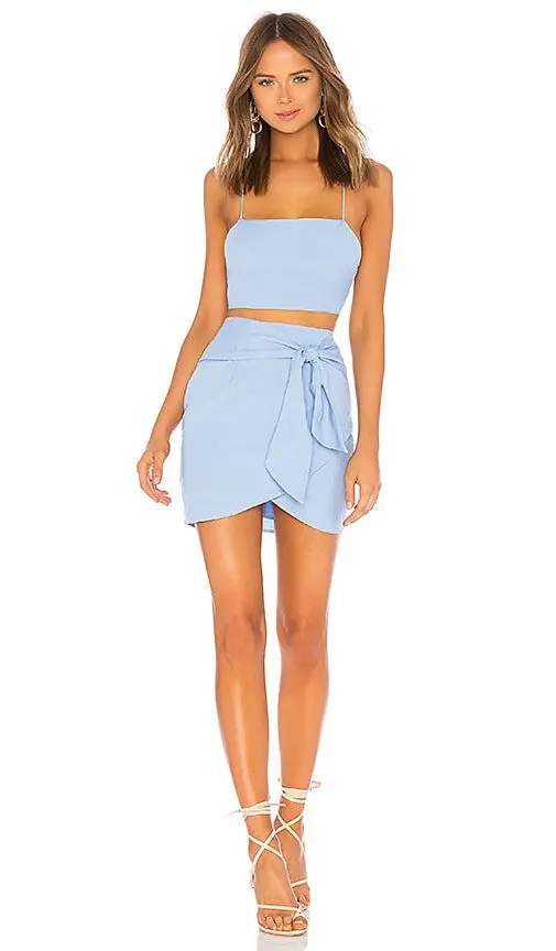 Superdown Milah Wrap Skirt Set
