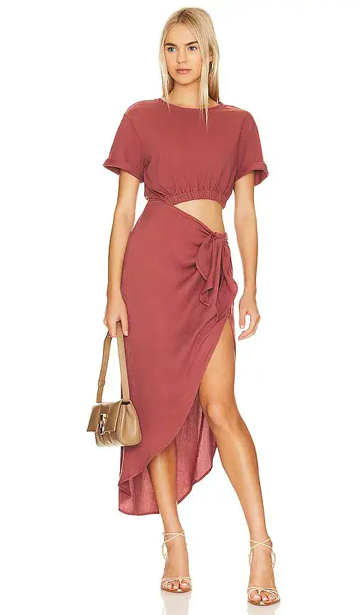 princess polly baby blue dress Free People Jaymes Floral Smocked Long Sleeve Maxi Dress In Burgundy Combo main image 1