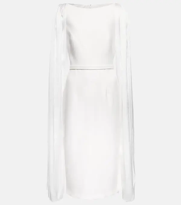 Safiyaa Essiah Crêpe And Satin Midi Dress - White