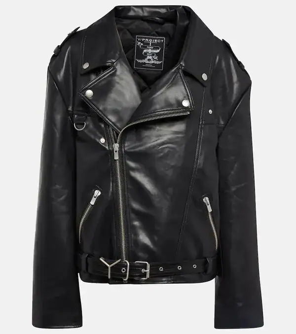 Y/Project Twisted Lapel Biker Jacket In Black - 50% Off | Editorialist