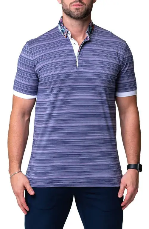 MACEOO Mozartbayu Short Sleeve Cotton Polo - Purple