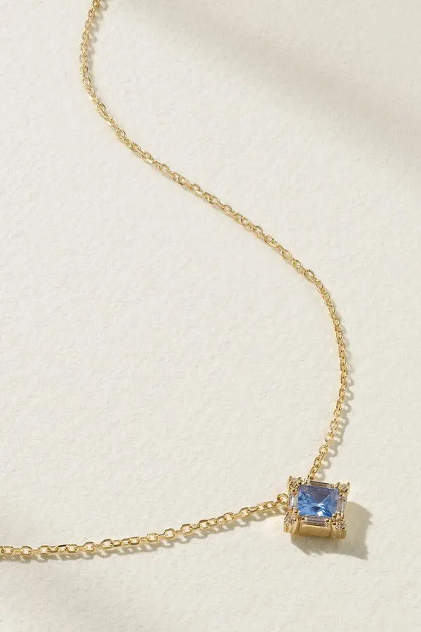 SUZANNE KALAN Princess Midi Sapphire And Diamond Necklace - Gold