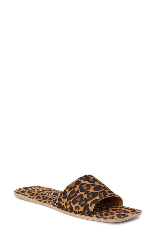 Matisse Bali Suede Slide Sandal - Tan Leopard
