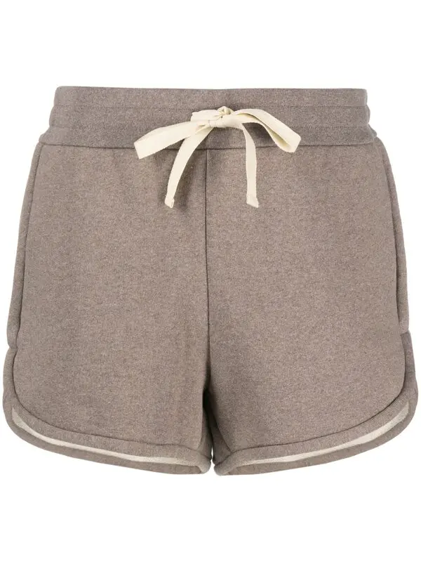 JIL SANDER Drawstring Cotton Shorts - Brown