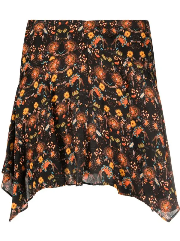Isabel Marant Perrine Floral-print Skirt - Black