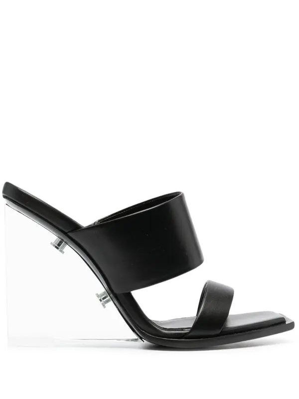 Alexander McQueen Shard 115mm Wedge Sandals - Black