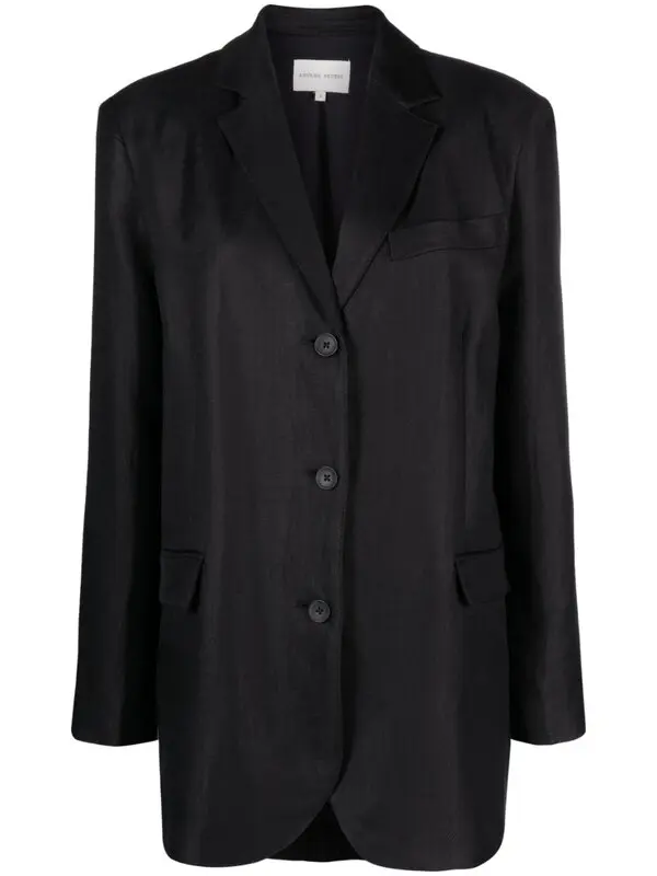 Loulou De Saison Sora Linen-blend Blazer - Black