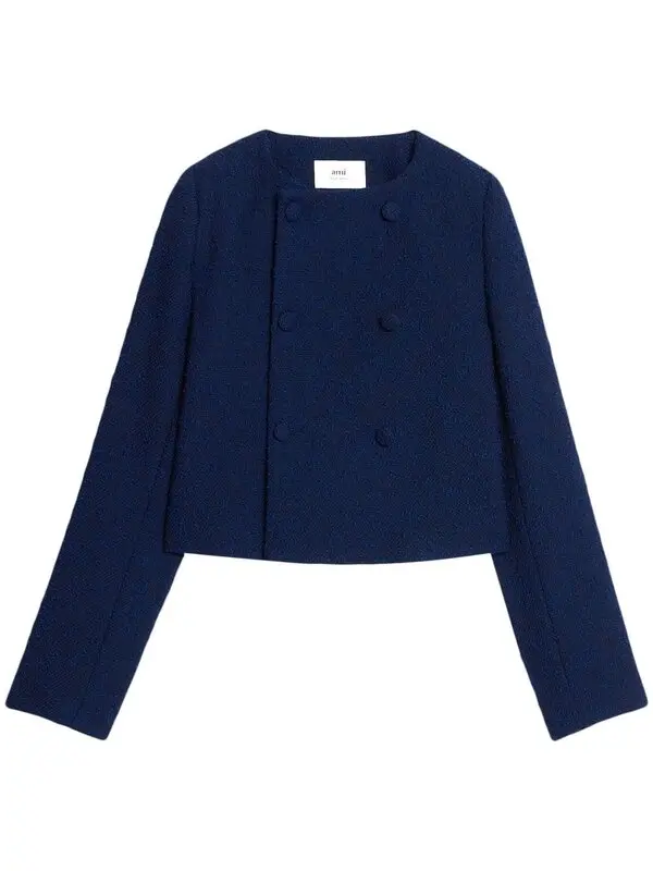 Ami Textured Cropped Jacket