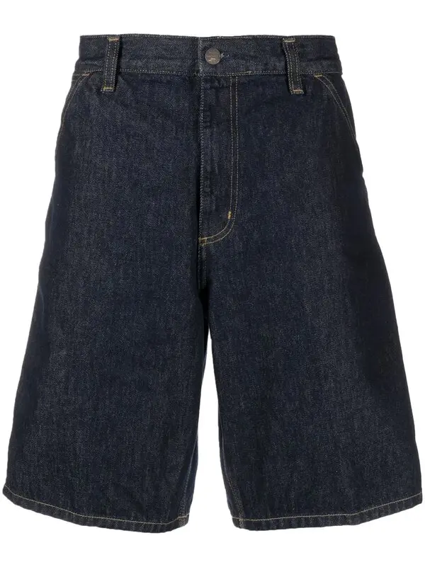 Carhartt Work In Progress Logo-patch Cargo Denim Shorts - Blue