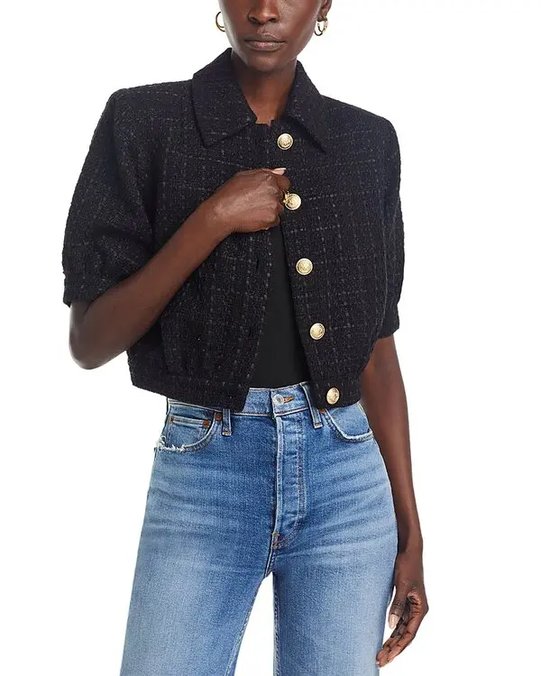 L'Agence Cove Tweed Jacket - Black