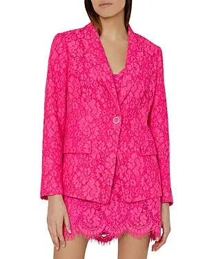 MILLY Avery Lace Blazer - Milly Pink | Editorialist