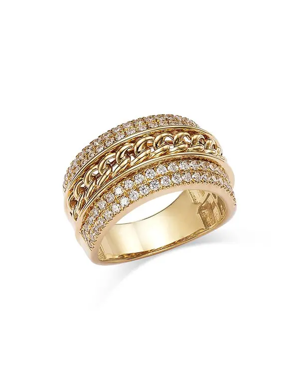 Bloomingdale'S Diamond And 14k Yellow Triple Row Band, 0.75 Tcw