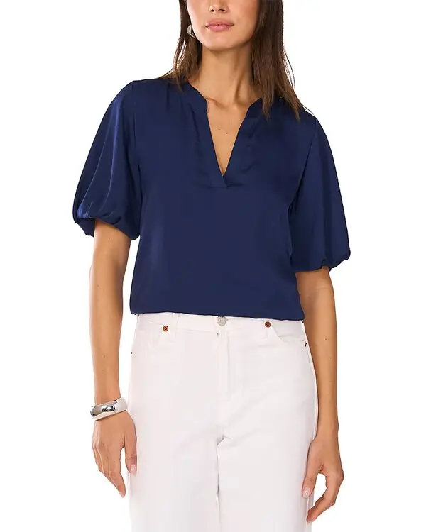 Vince Camuto Quarter Puff Sleeve Top - Classic Navy