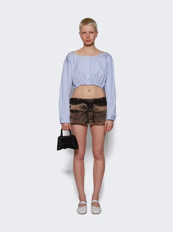 Miu Miu Chambray Riga Logo Shirt