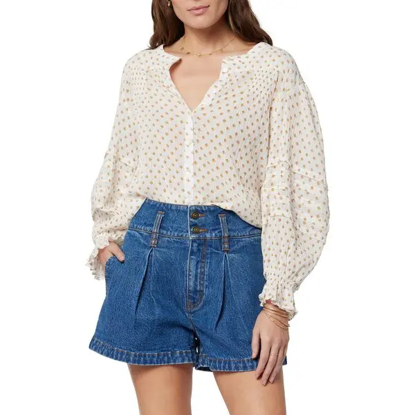 Joie Harlow Textured Cotton Button-up Blouse