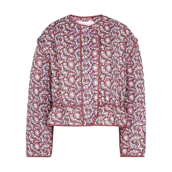 Isabel Marant Gelio Floral-Print Quilted Cotton Jacket 14 In Ecru 