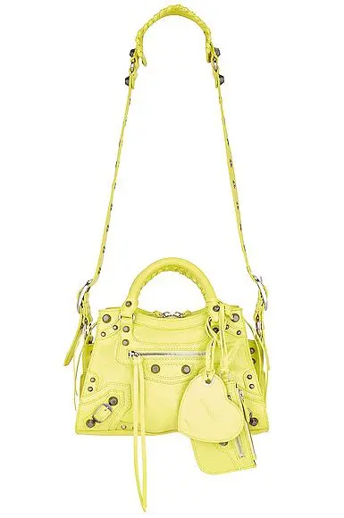 Balenciaga Xs Neo Cagole Bag In Yellow In Lime - 35% Off