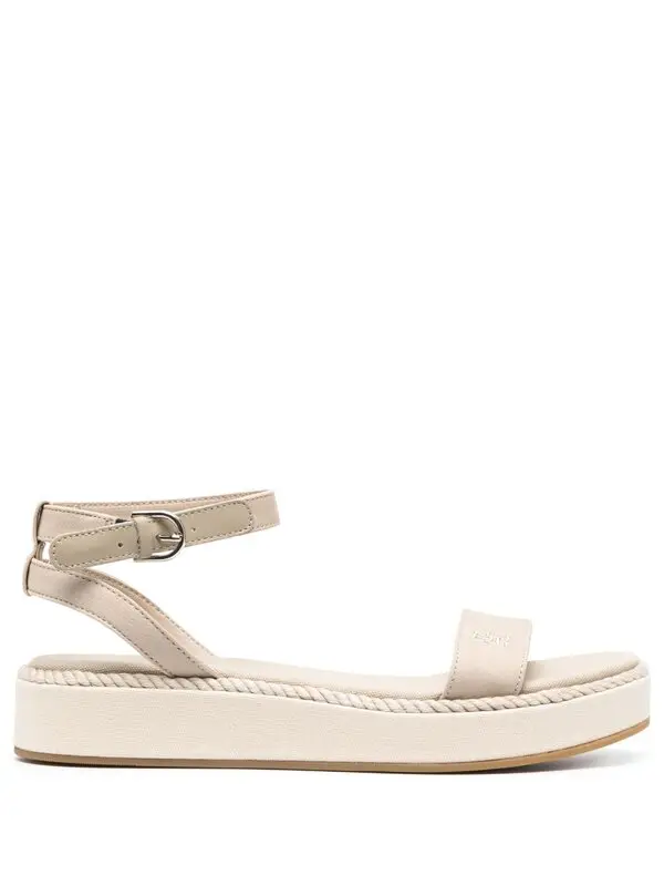 Tommy Hilfiger Embroidered Logo Platform Sandals - Green