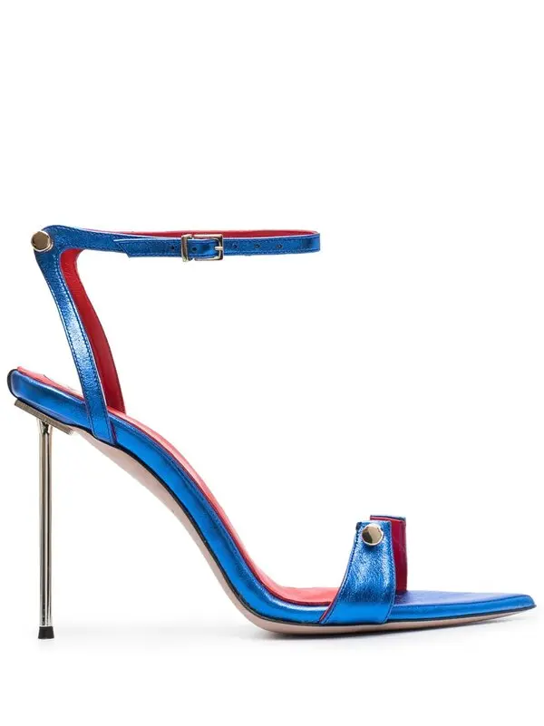 HARDOT 125mm Bar-pin Detail Sandals - Blue