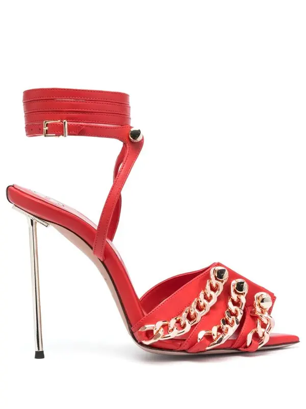 HARDOT 120mm Chain-link Detail Sandals - Red