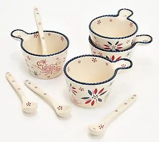 TEMP-TATIONS Seasonal Set Of 4 Petite Serving Bowls W/ Spoons