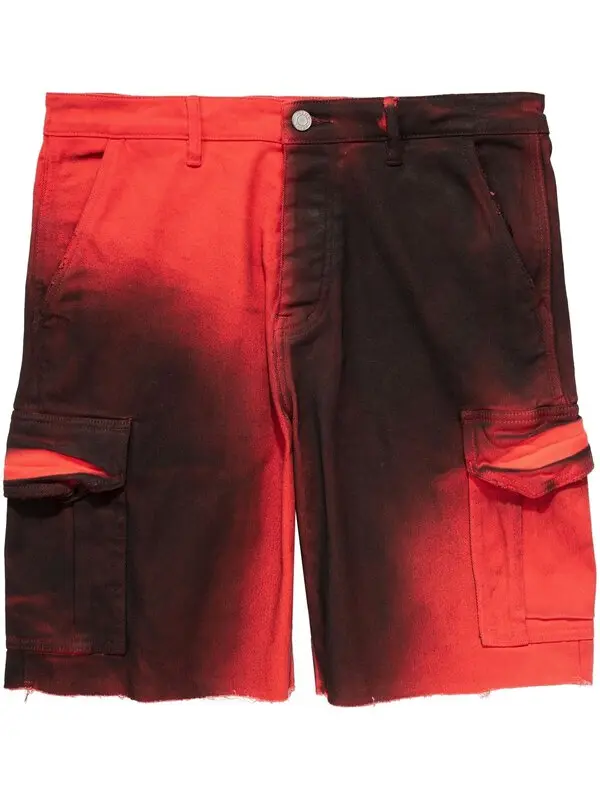 PURPLE BRAND Bleach-effect Cargo Shorts